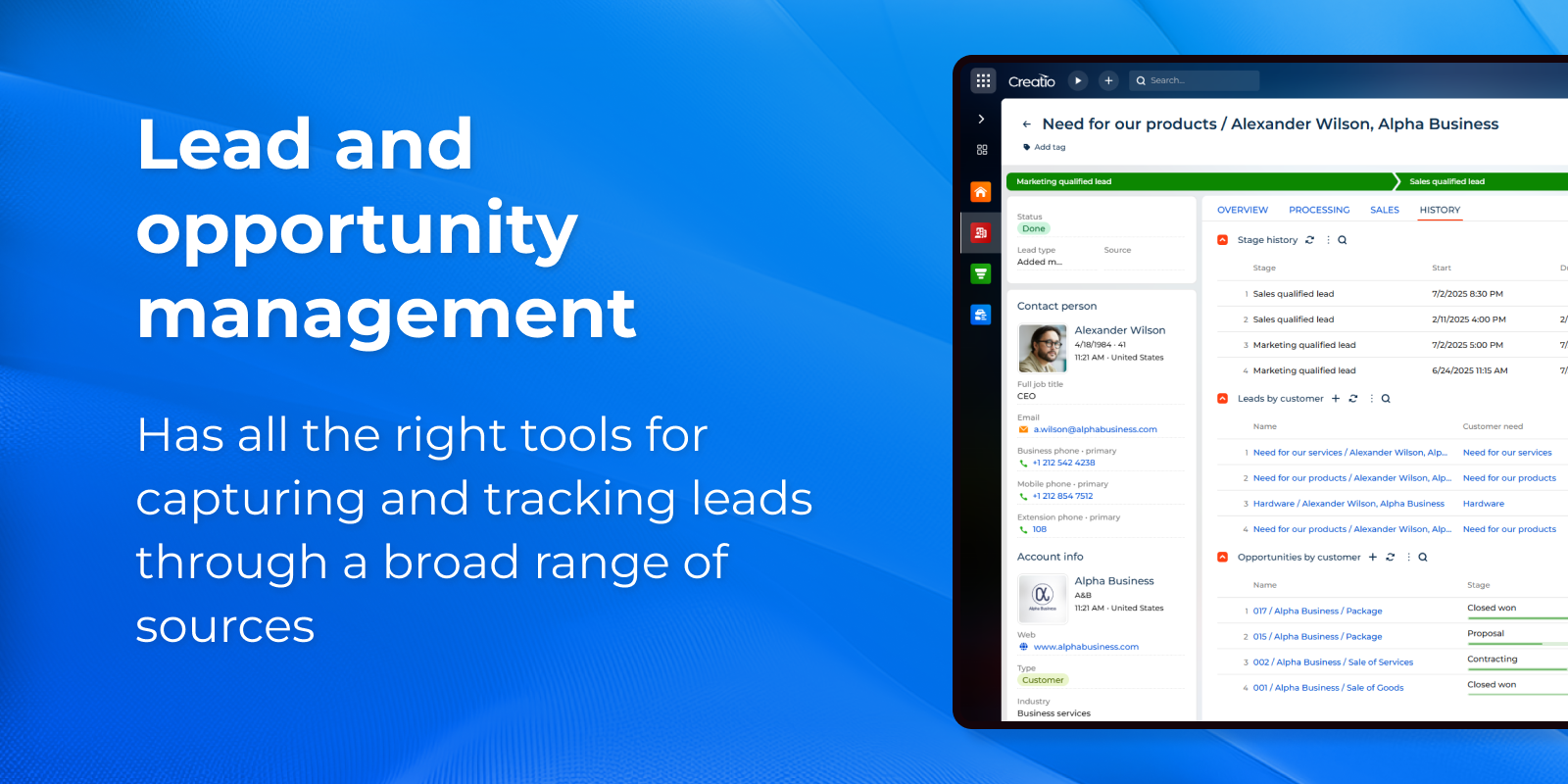 Lead and Opportunity Management | Creatio Marketplace